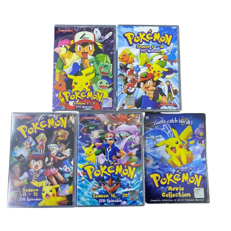 New Set Dvd Anime Pokemon Season 1 - 20 + 21 Movie English Dubbed & All ...