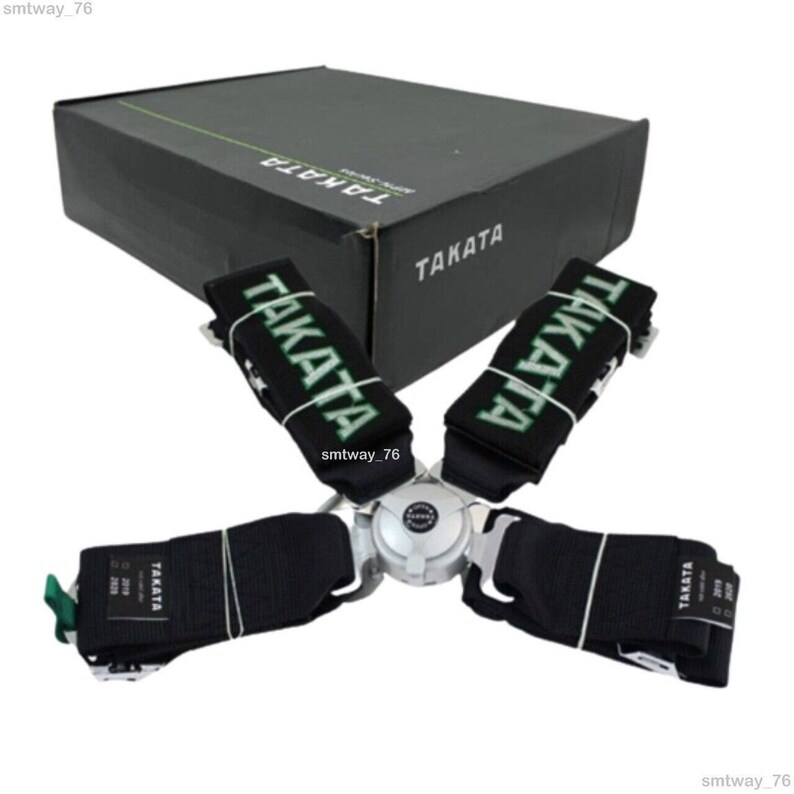 Takata Seat Belt Harness 4 Point Snap on 3" Cam Lock Universal BLACK ...