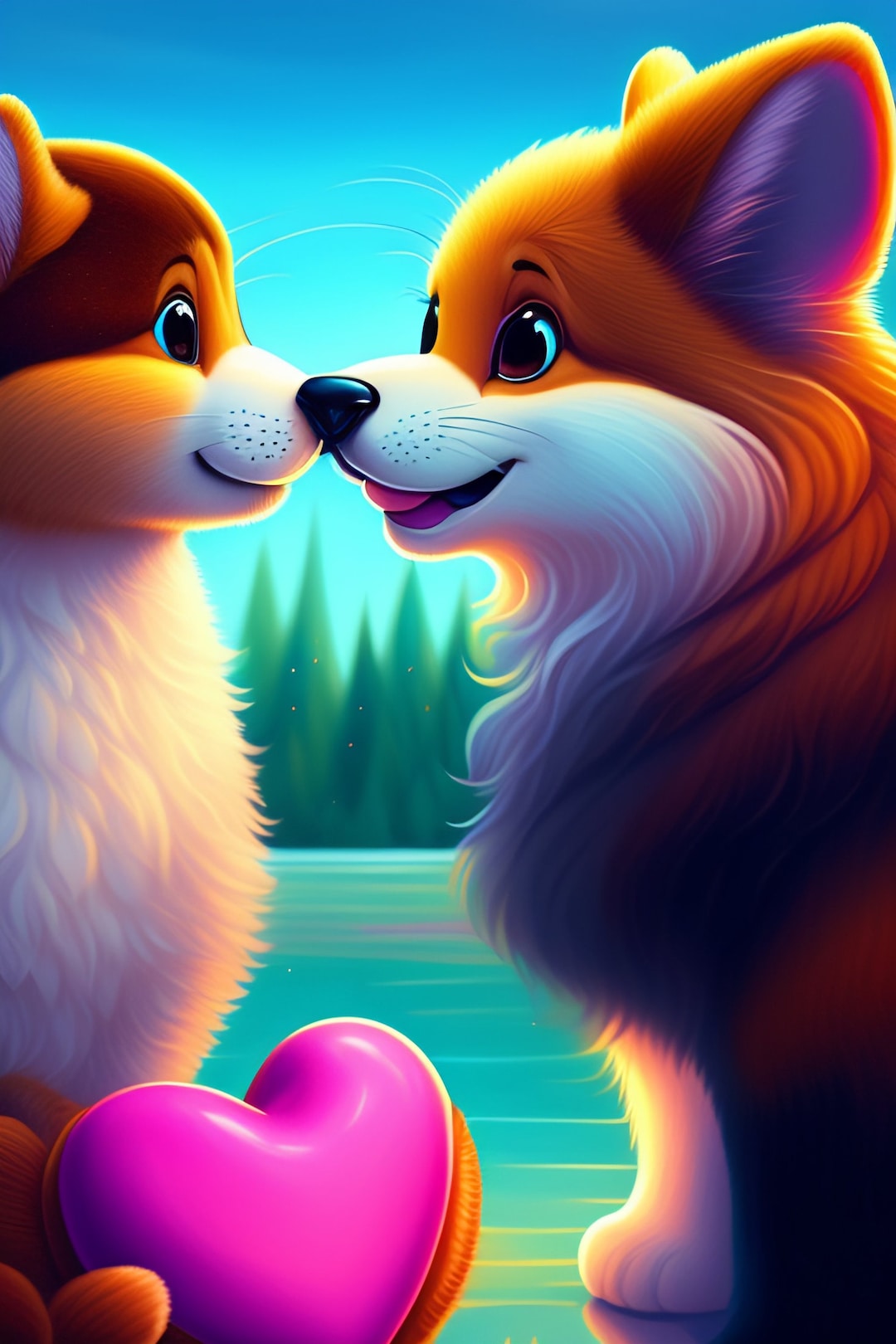 Cute Dogs in Love, Digital Downloads - Etsy