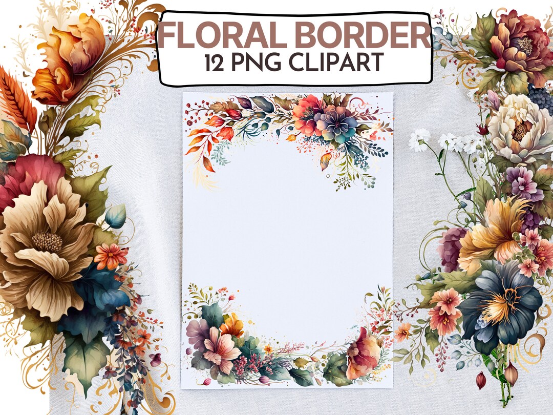 Floral Bouquet Border Clipart PNG, 12 Transparent Watercolor Download ...