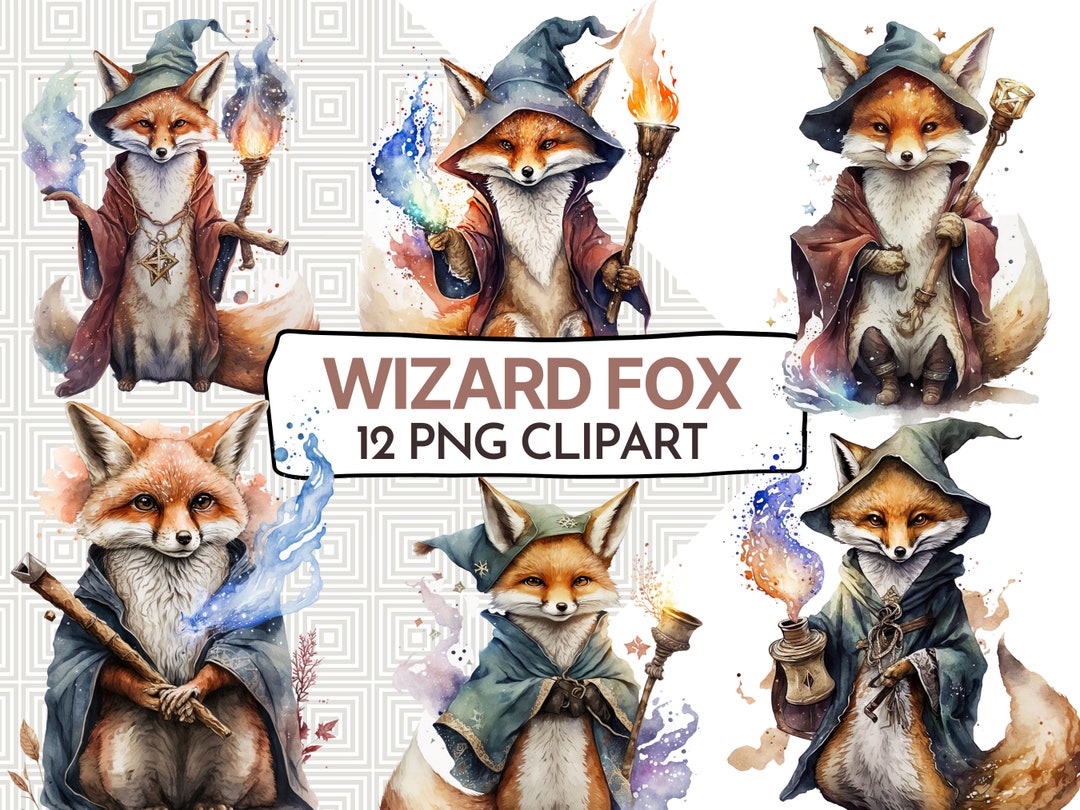 Wizard Fox PNG Clipart 12 Transparent Watercolor Clipart Junk Jornual ...