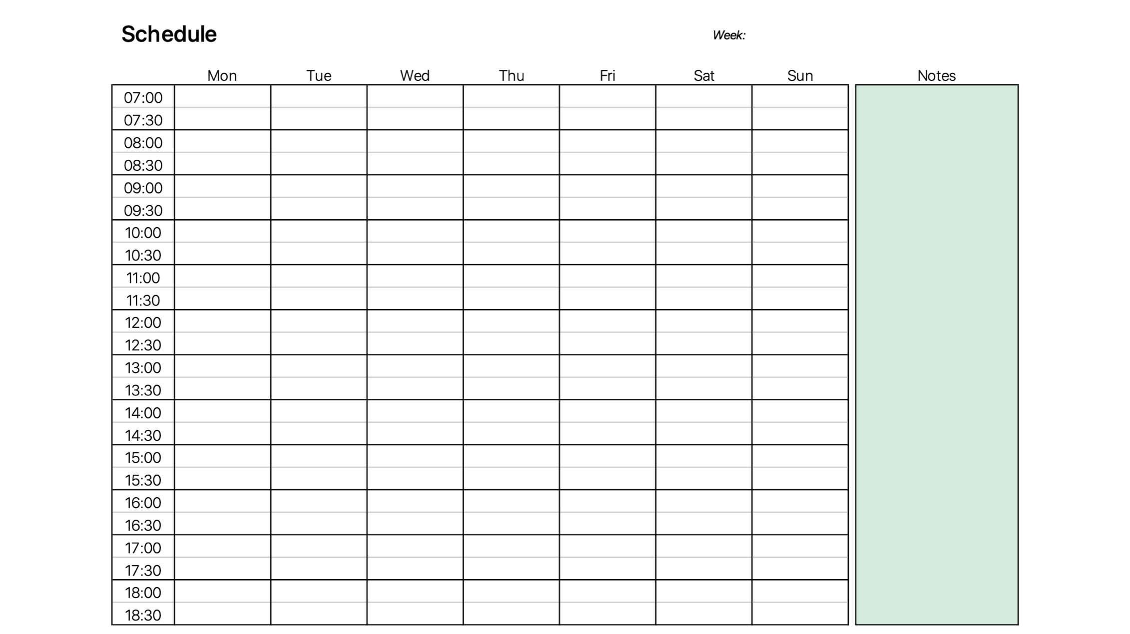 Printable Week Schedule/ Timetable - Etsy