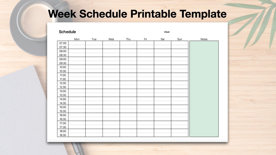 Printable Week Schedule/ Timetable - Etsy