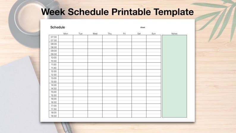 Printable Week Schedule/ Timetable - Etsy