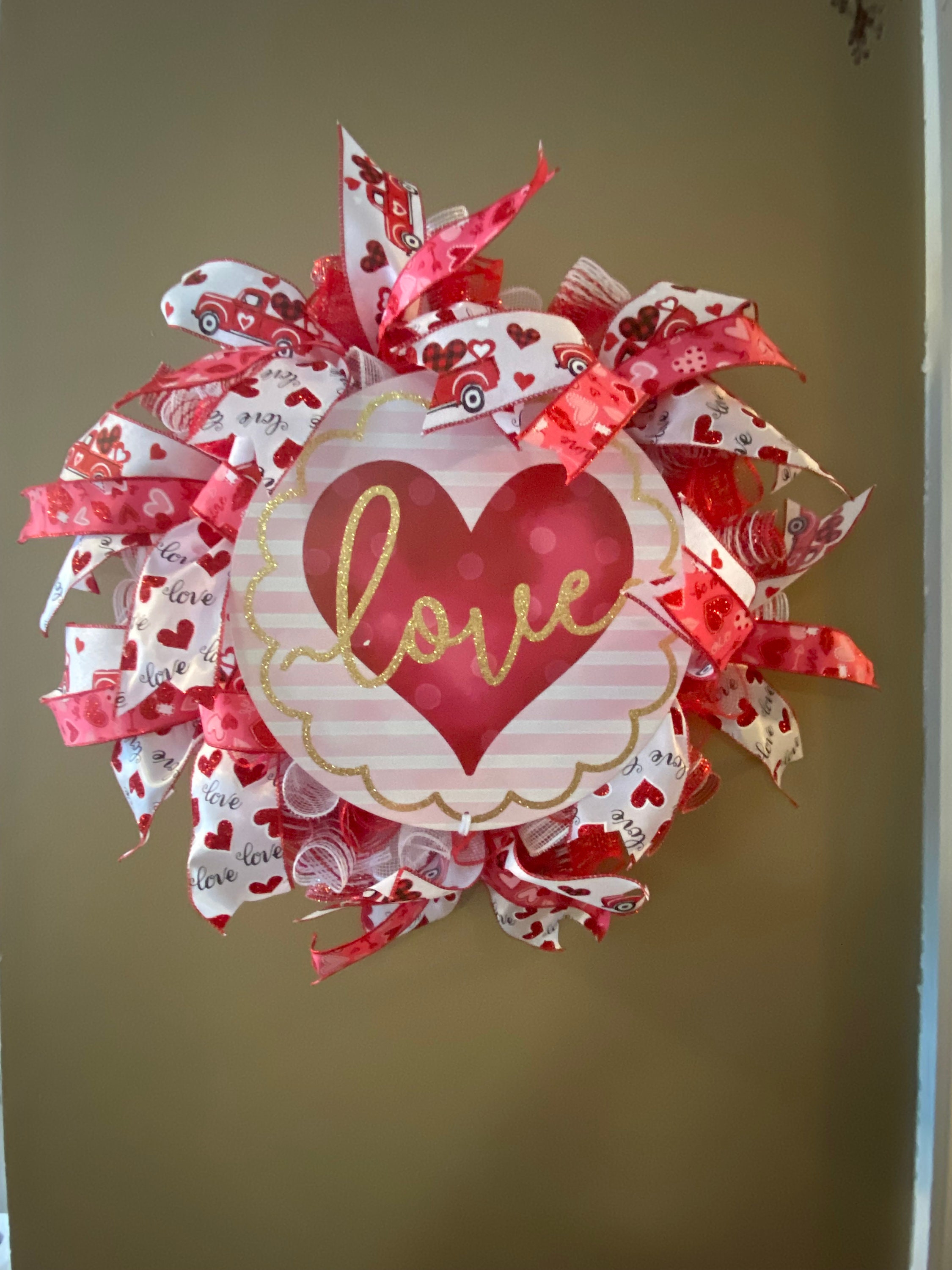 Love Valentines Day Wreath - Etsy
