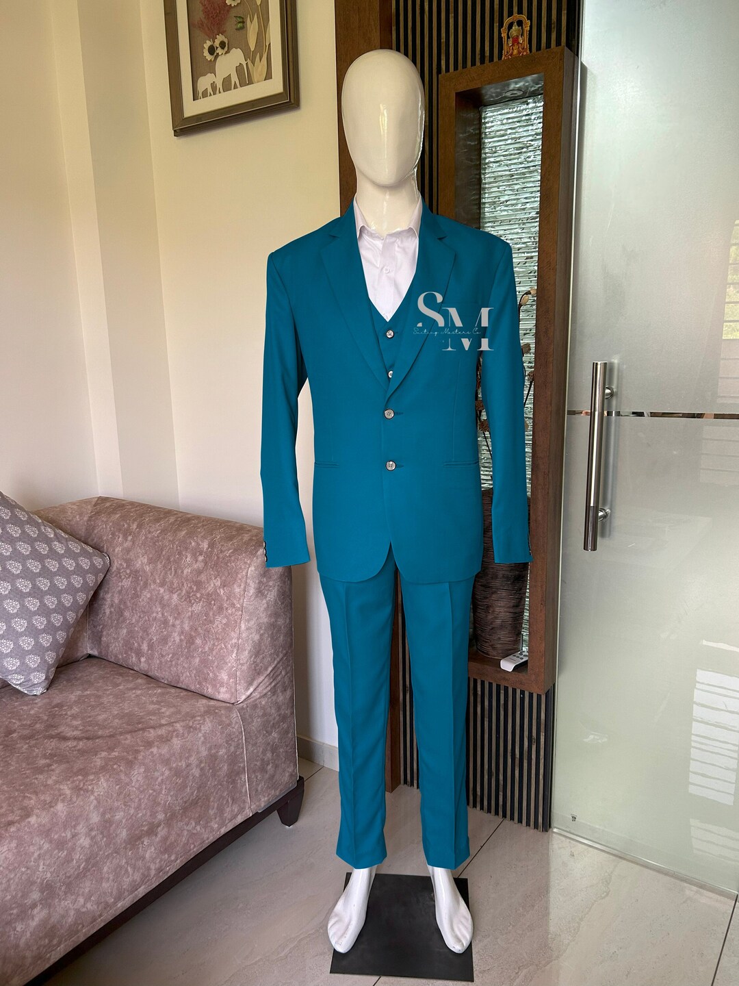 Teal Blue Suit - Men Pant Suit - Jacket Suit for Him - Wedding Suit ...