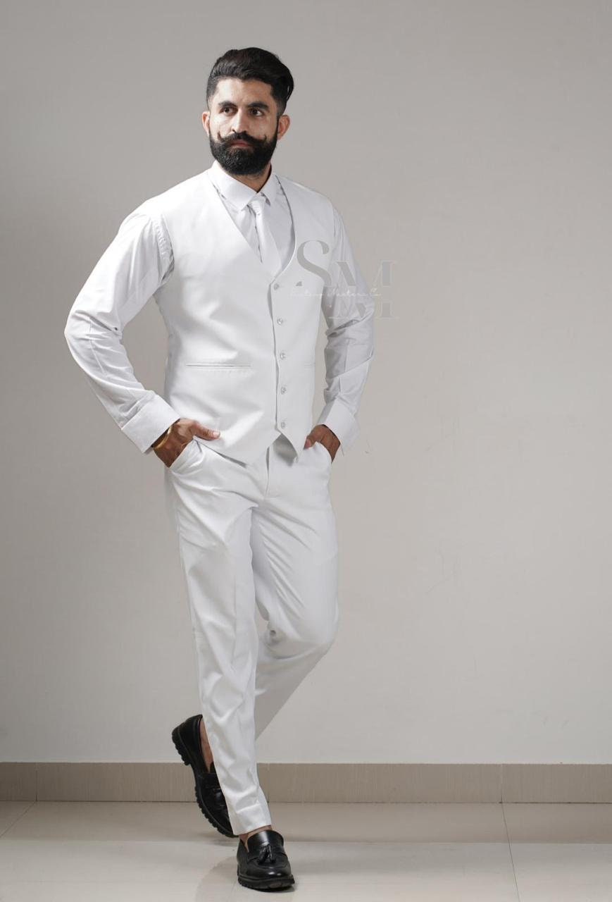 White Suit - Men White Formal Suit - Slim Fit Suit for Businessmen ...