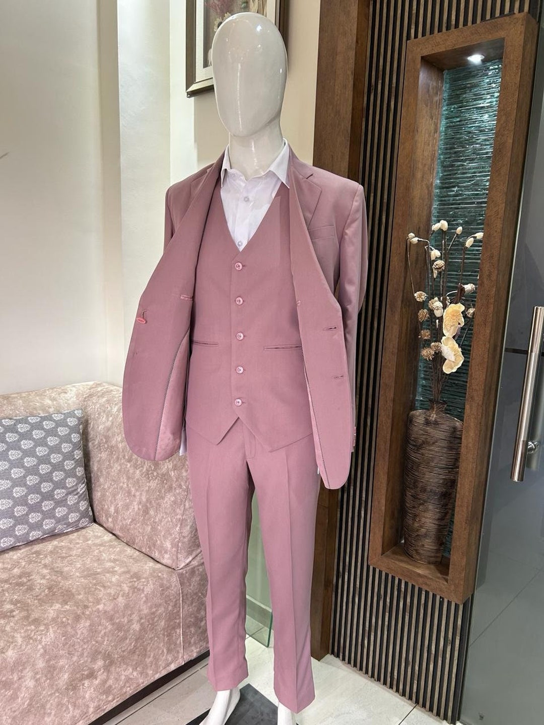 Blush Pink Suit - Men Dusty Pink Pant Suit - Beach Wedding Groom Wear ...