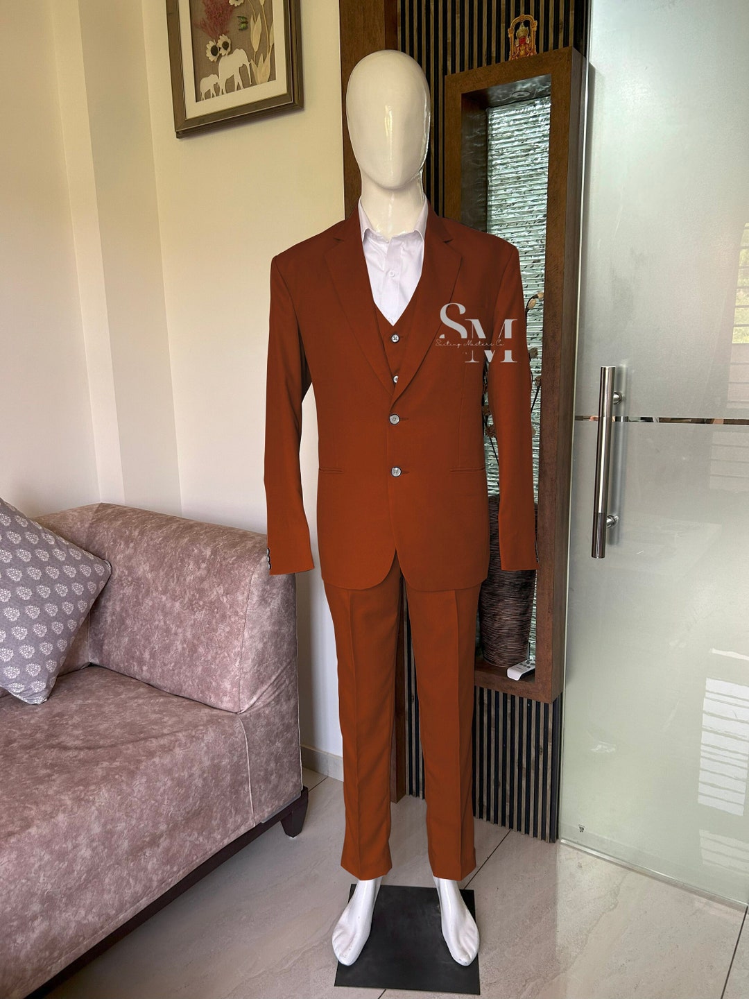 Brown Suit - Men Jacket Suit - Dark Brown Pant Suit - Formal Office ...