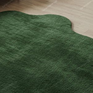 Serene Cloud Forest Green Hand-tufted Wool Rug Handmade Contemporary ...