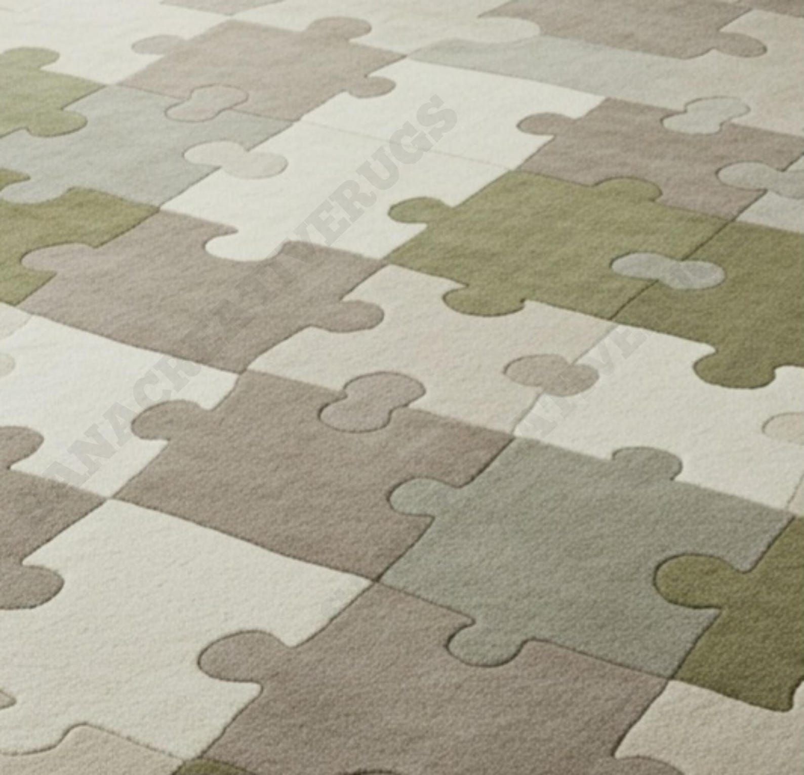 Modern Puzzle Piece Area Rug, Hand-tufted Wool, Abstract Geometric ...