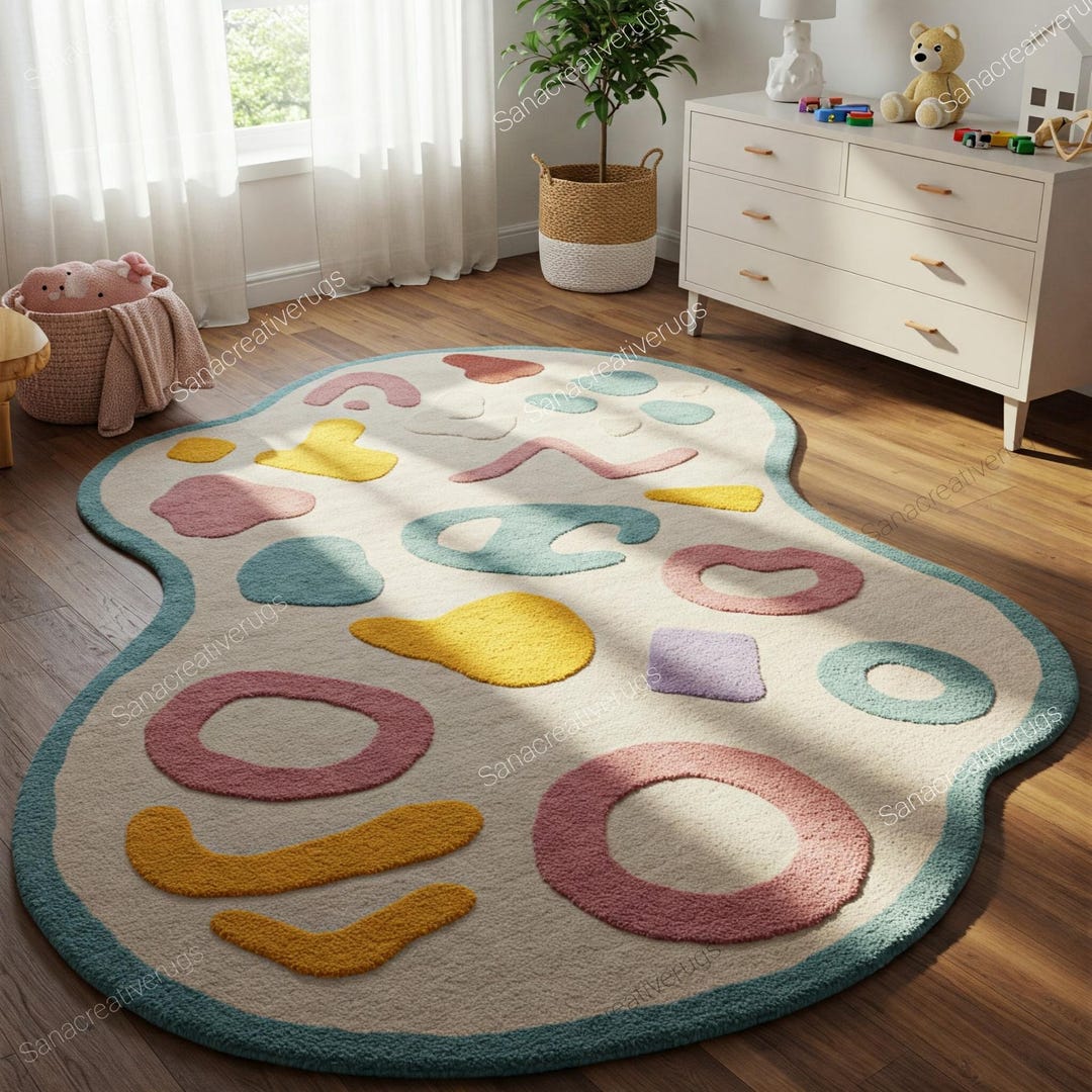 Embrace Whimsy With the "candy Clouds" Hand-tufted Wool Rug Handmade ...