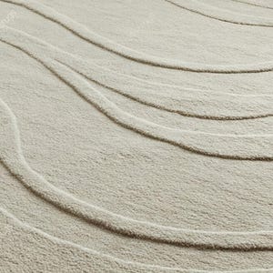 Ethereal Currents" Hand-tufted Wool Rug in Soft Cream Rug for Living ...