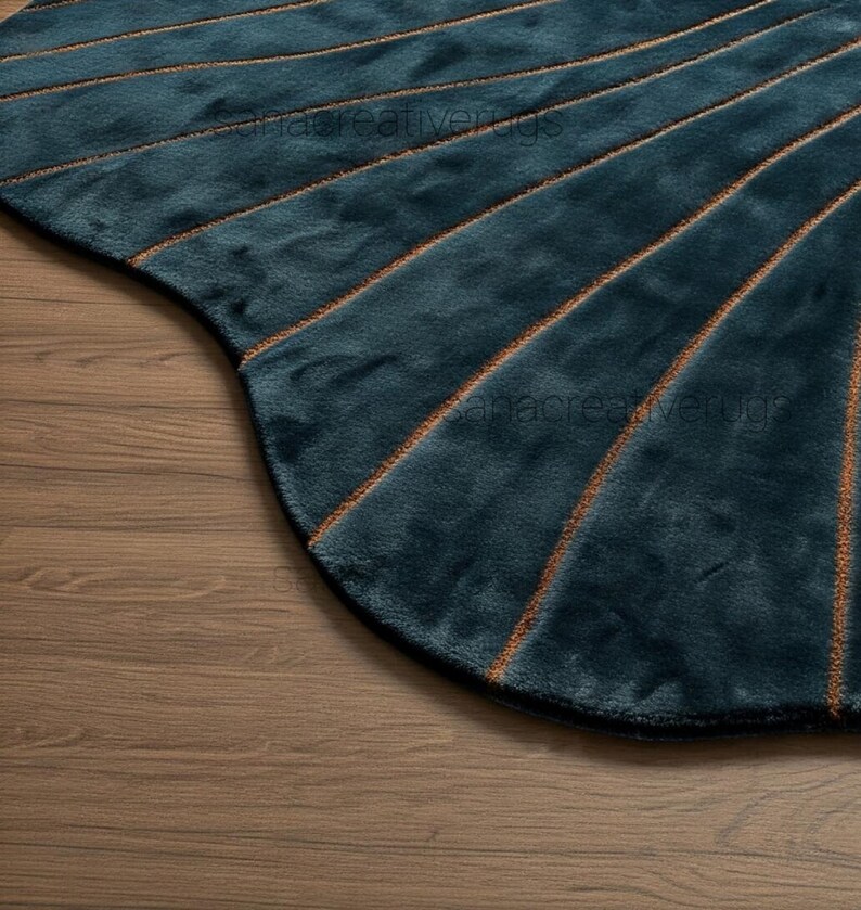 Flowing Tide Teal and Gold Hand-tufted Viscos Rug, Home Decor Rugs ...