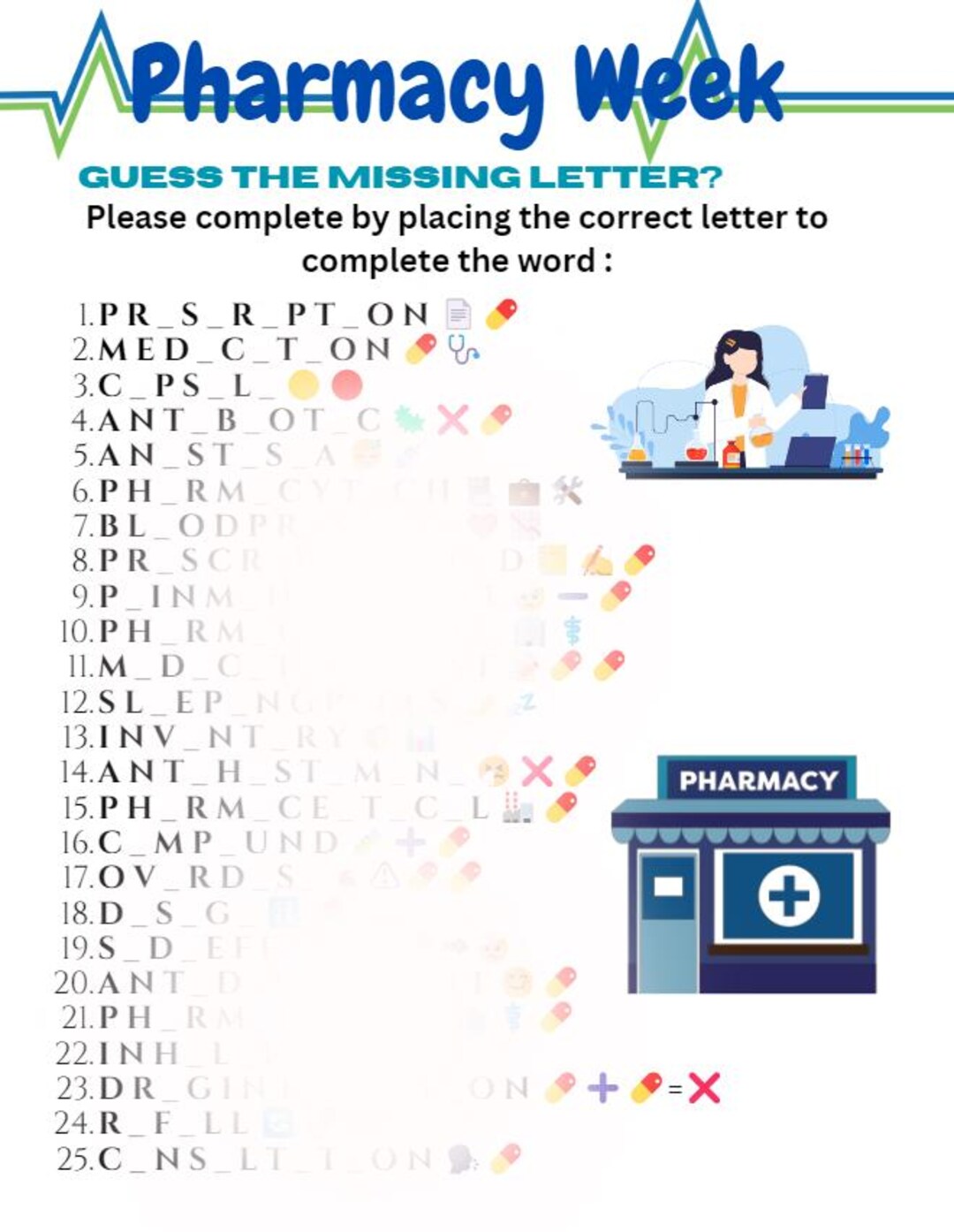 Pharmacy Week Games - Etsy