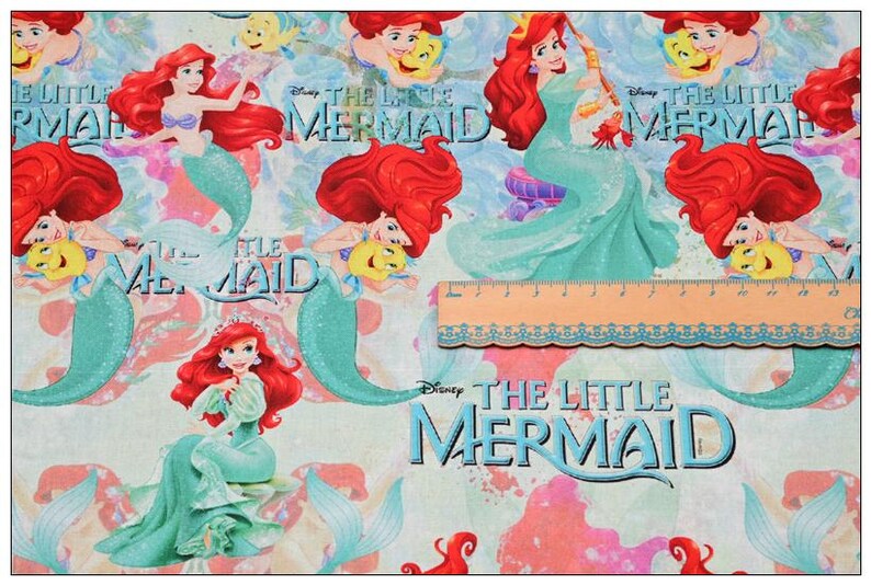 The Little Mermaid Fabric Disney Ariel Fabric Cartoon Fabric Anime ...