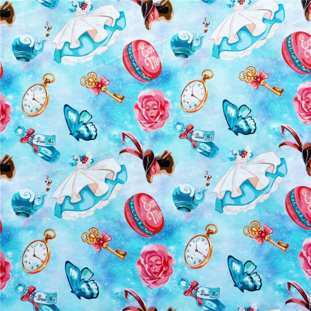 Alice Fabric Alice in Wonderland Fabric Cartoon Fabric Anime Cotton ...