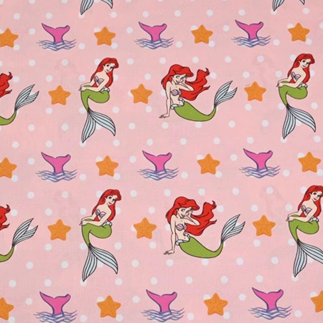 Disney Little Mermaid Ariel Fabric Cartoon Fabric Anime Cotton Fabric ...