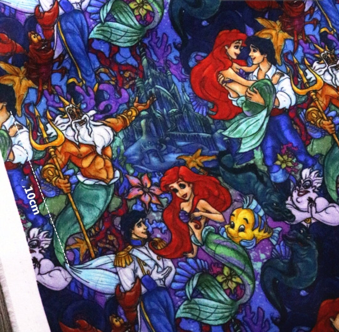Disney Little Mermaid Ariel Fabric Cartoon Fabric Anime Cotton Fabric ...