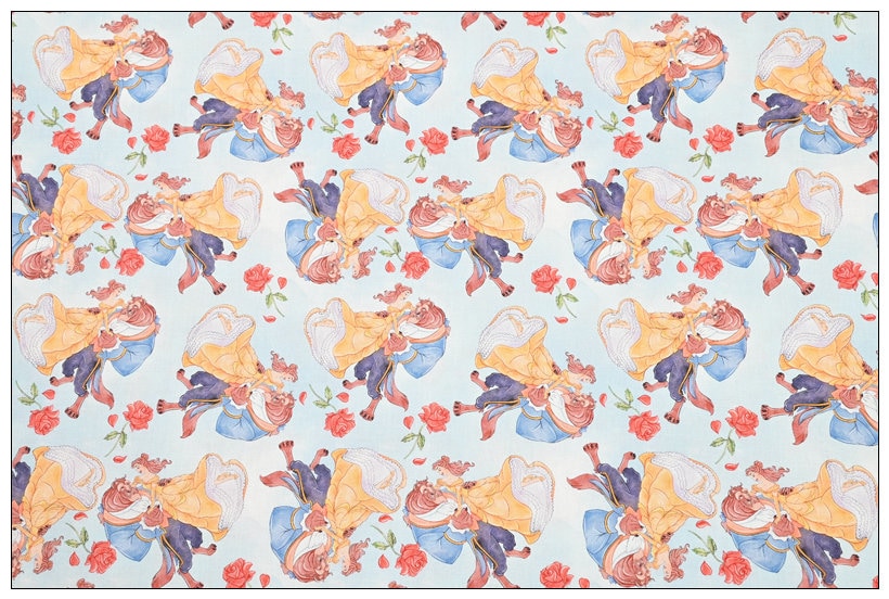 Beauty and the Beast Fabric Cartoon Fabric Anime Cotton Fabric - Etsy