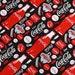 Coca-cola Fabric Red Cola Logo Glass Bottles Fabric Cartoon Fabric ...