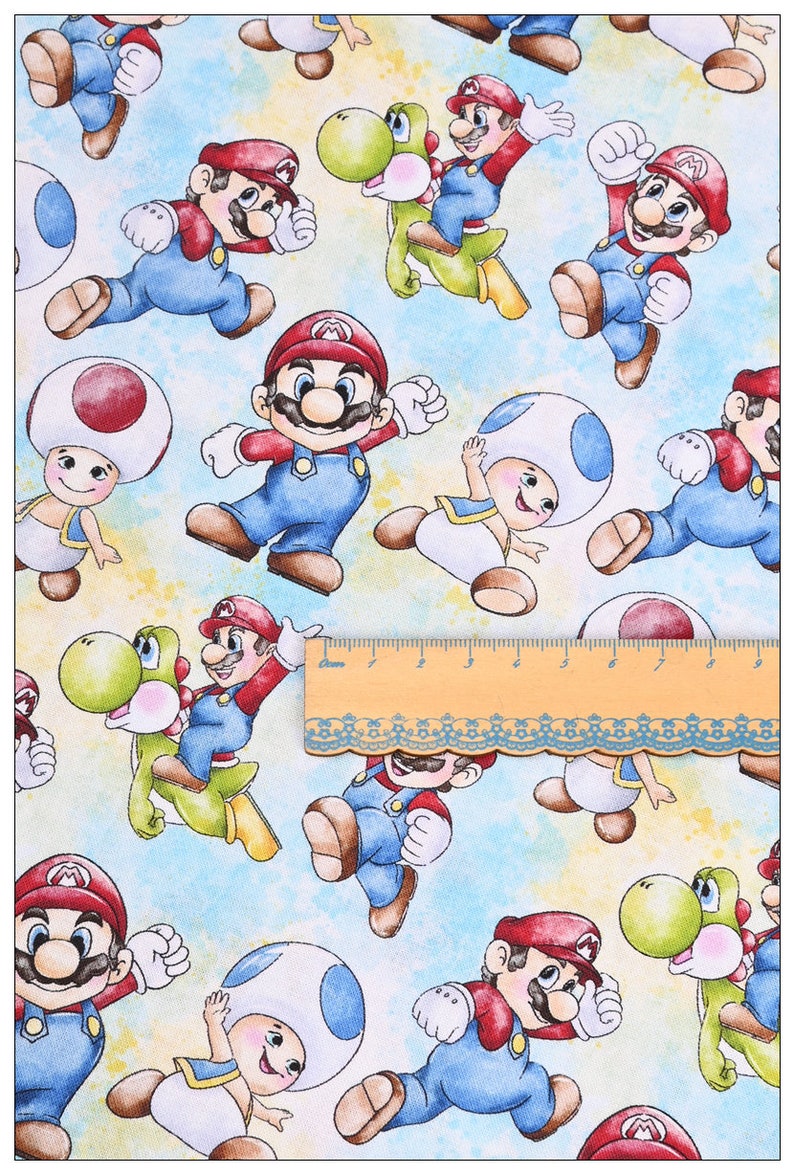 Nintendo Fabric Super Mario Fabric Cartoon Fabric Anime Cotton - Etsy
