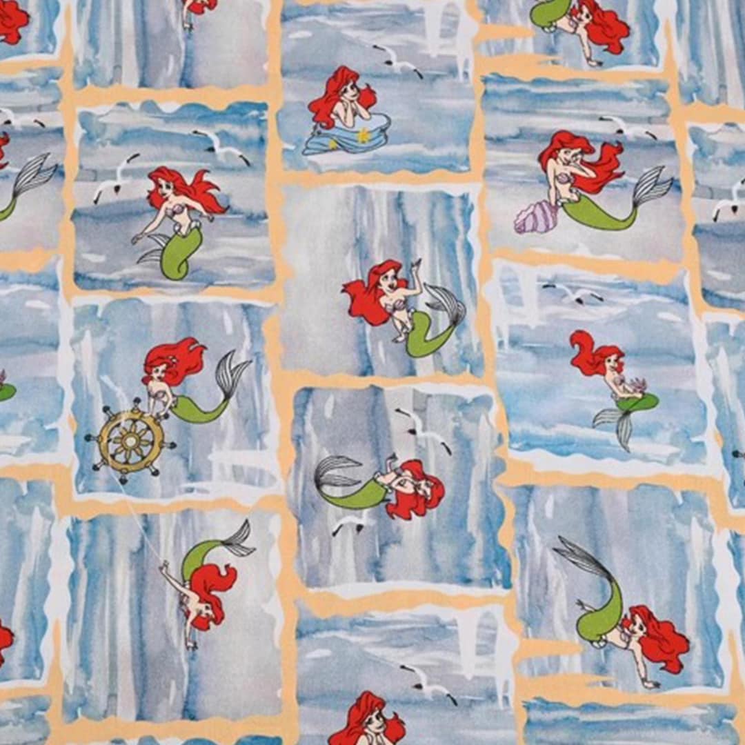 Disney Little Mermaid Ariel Fabric Cartoon Fabric Anime Cotton Fabric ...