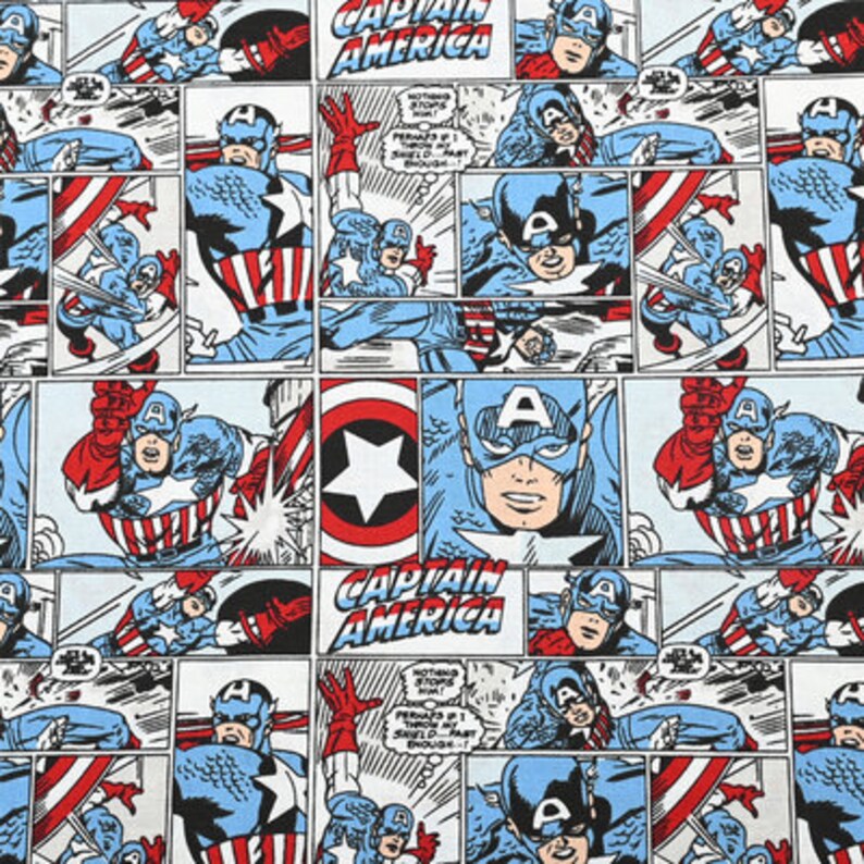 Captain America Fabric Marvel Avengers Fabric Cartoon Fabric Anime ...
