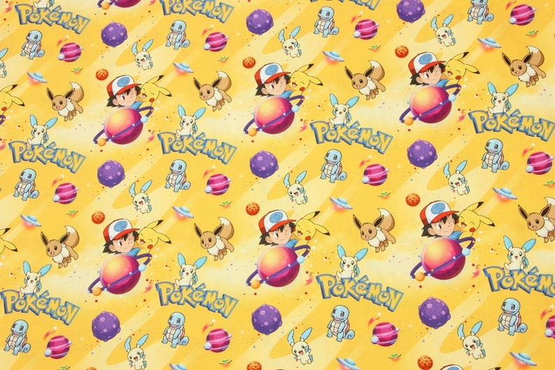 Pokemon Fabric Pikachu Fabric Poket Monster Fabric Cartoon Fabric Anime ...