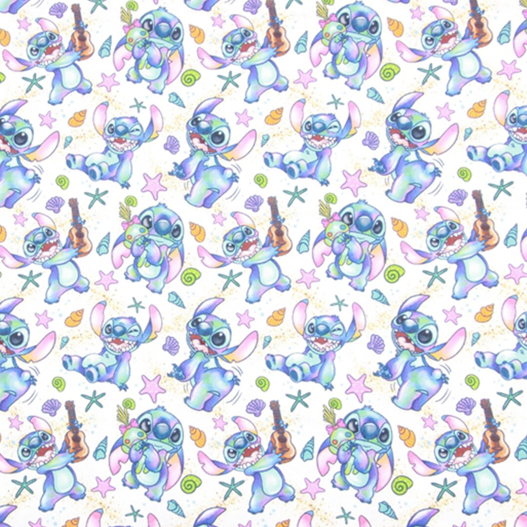 Stitch Fabric Blue Koala Fabric Cartoon Fabric Anime Cotton Fabric by ...