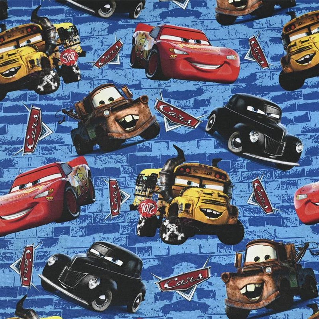 Disney Pixar Cars Print Fabric Cartoon Fabric Cartoon Cotton Fabric by ...