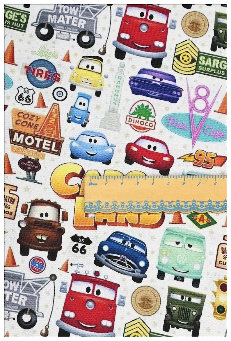 Disney Pixar Cars Print Fabric Cartoon Fabric Cartoon Cotton Fabric by ...