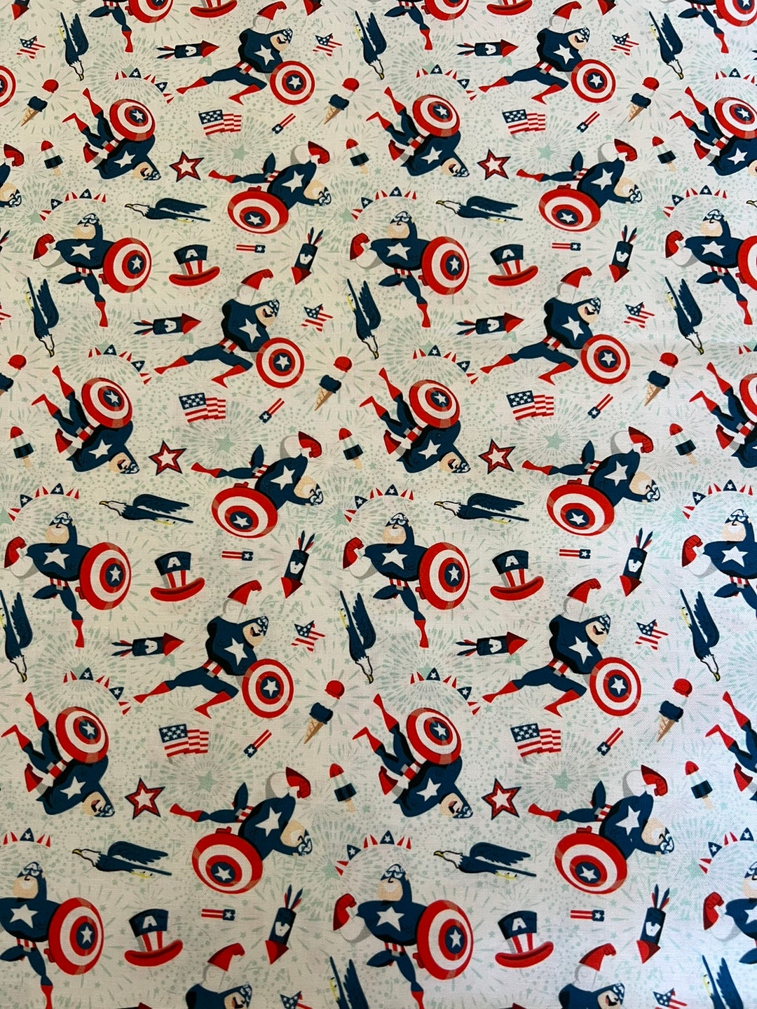 Captain America Fabric Marvel Avengers Fabric Cartoon Fabric Anime ...