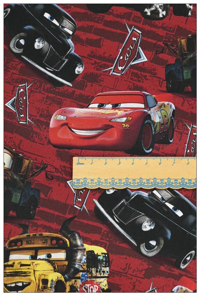 Disney Pixar Cars Print Fabric Cartoon Fabric Cartoon Cotton Fabric by ...