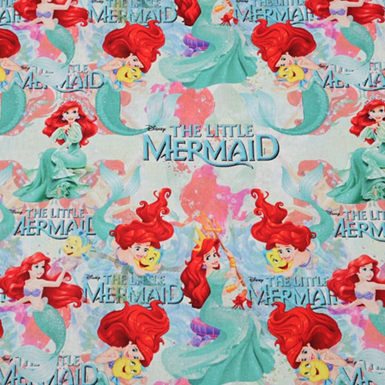 The Little Mermaid Fabric Disney Ariel Fabric Cartoon Fabric Anime ...