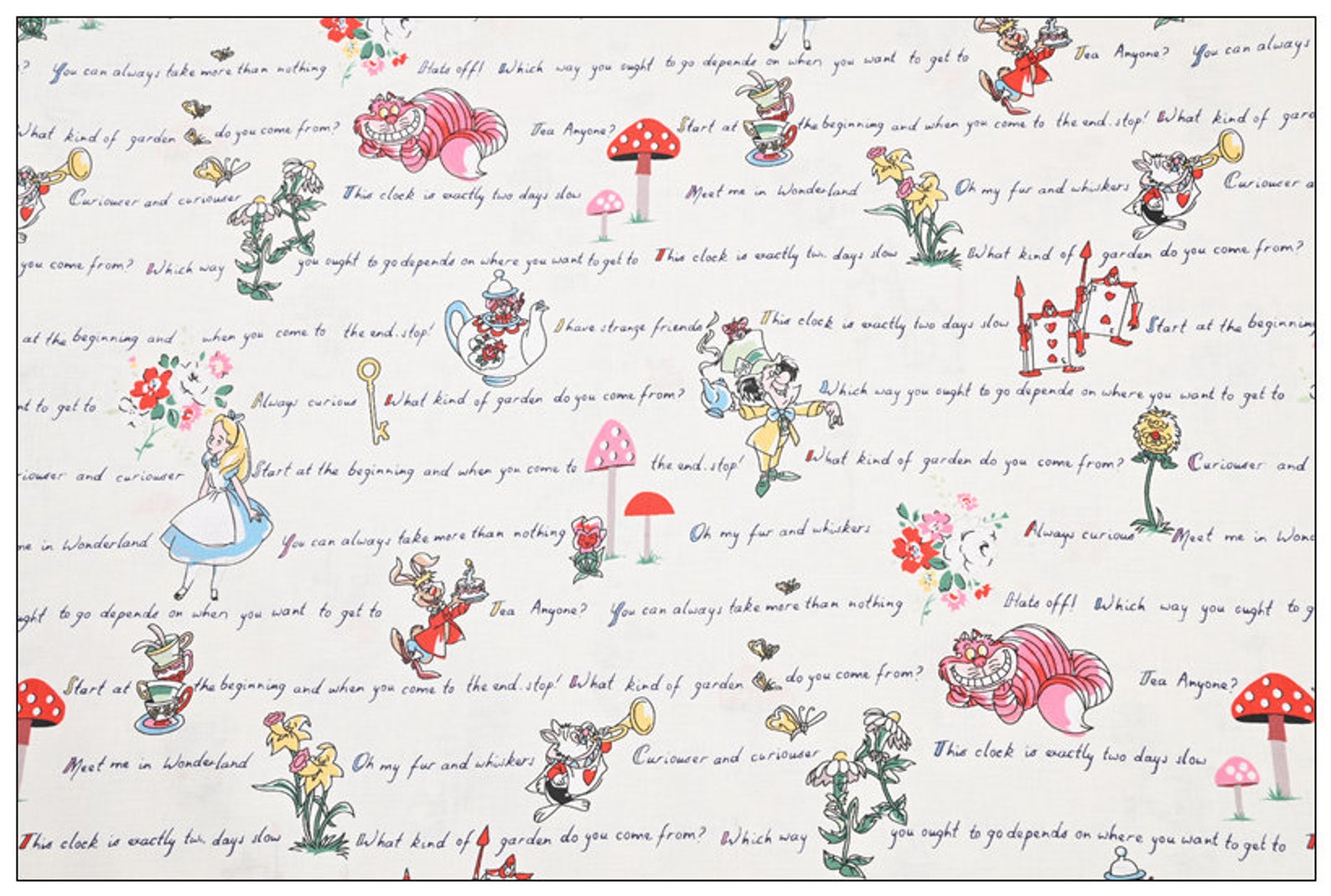 Alice Fabric Alice in Wonderland Fabric Cartoon Fabric Anime Cotton ...