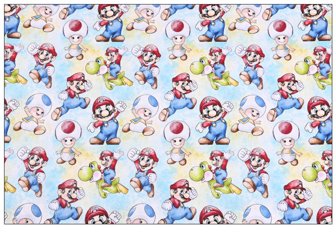 Nintendo Fabric Super Mario Fabric Cartoon Fabric Anime Cotton - Etsy