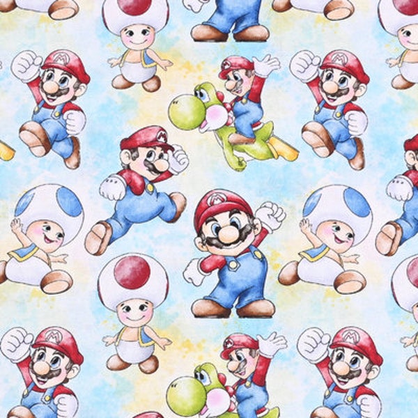 Super Mario Fabric by the Yard - Etsy