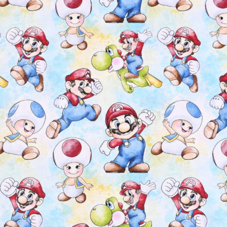 Nintendo Fabric Super Mario Fabric Cartoon Fabric Anime Cotton - Etsy