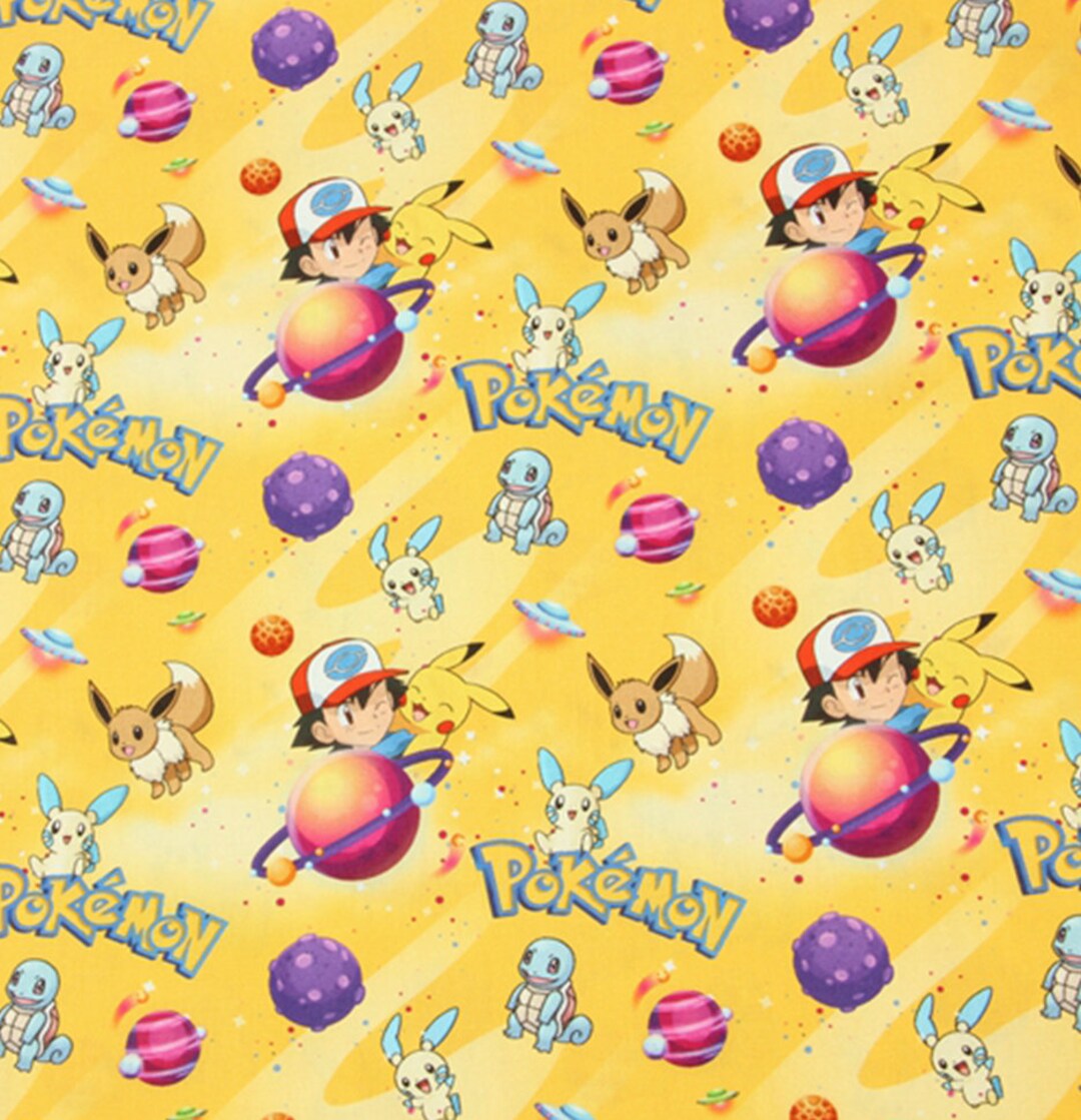 Pokemon Fabric Pikachu Fabric Poket Monster Fabric Cartoon Fabric Anime ...