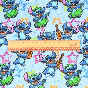 Stitch Fabric Blue Koala Fabric Cartoon Fabric Anime Cotton Fabric by ...
