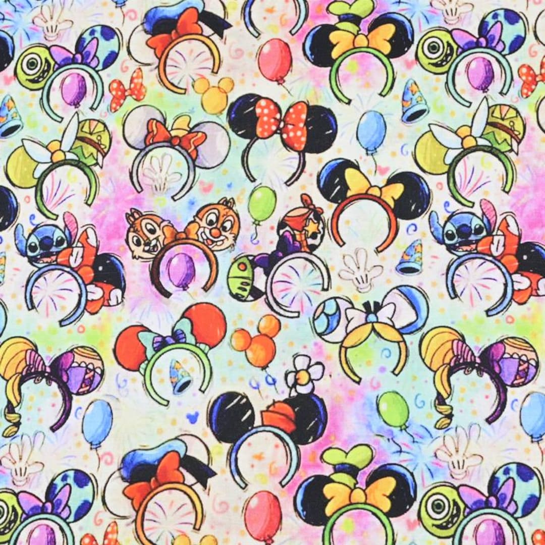 Mickey Minnie Disney Mickey's Ears Fabric Disney Characters Fabric ...