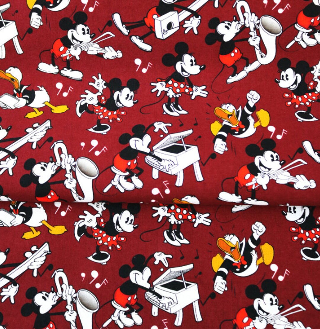 Mickey Minnie Mouse Donald Duck Goofy Fabric Cartoon Fabric Anime ...