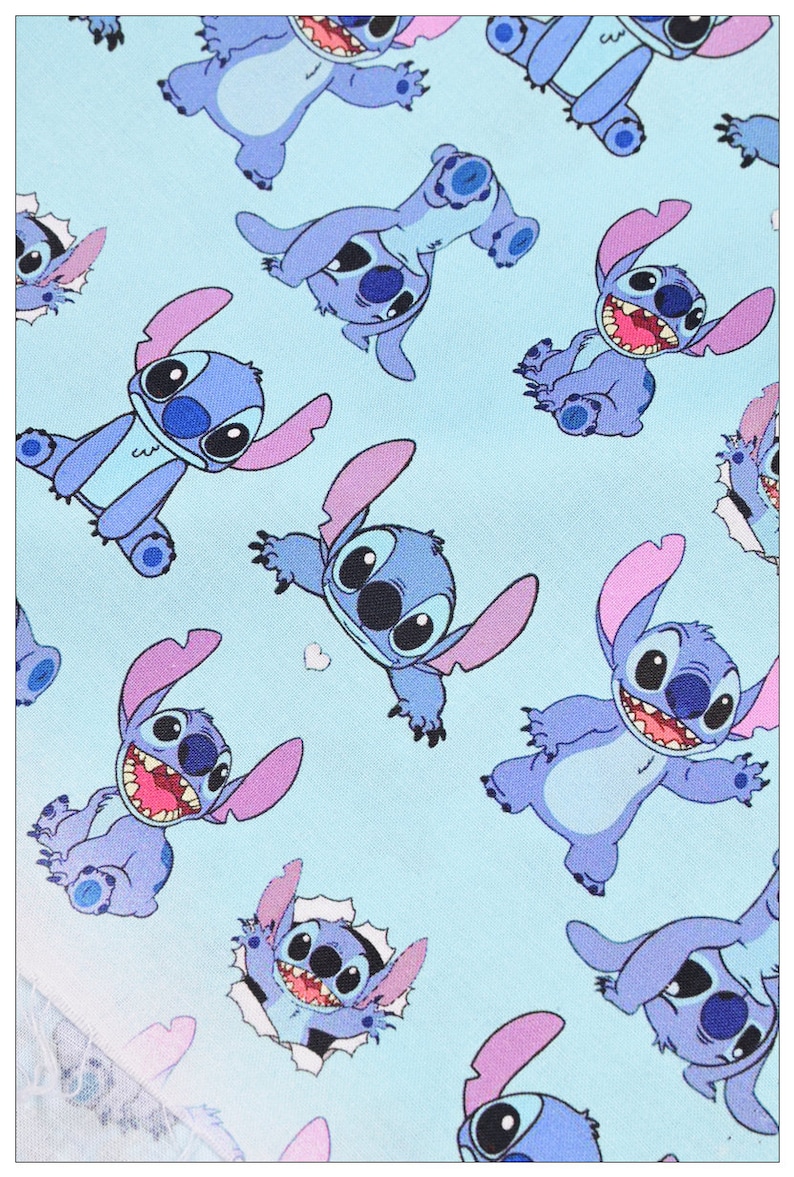 Stitch Fabric Blue Koala Fabric Cartoon Fabric Anime Cotton Fabric by ...