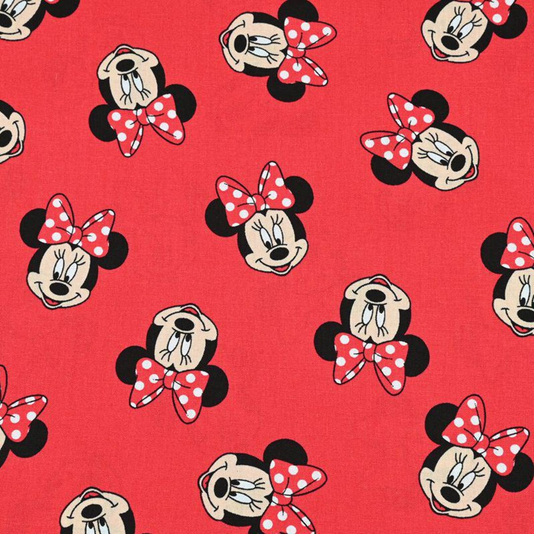Minnie Mouse Fabric Cartoon Fabric Anime Cotton Fabric by the Half Yard ...