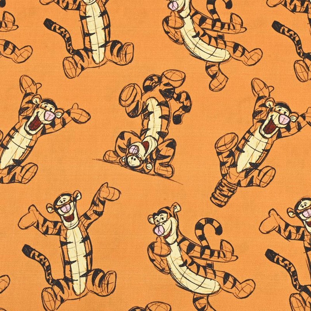 Tigger Fabric Cartoon Winnie the Pooh Fabric Fabric Anime Cotton Fabric ...