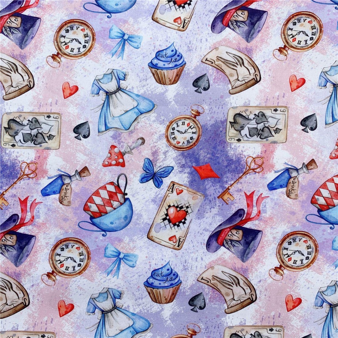Alice Fabric Alice in Wonderland Fabric Cartoon Fabric Anime Cotton ...