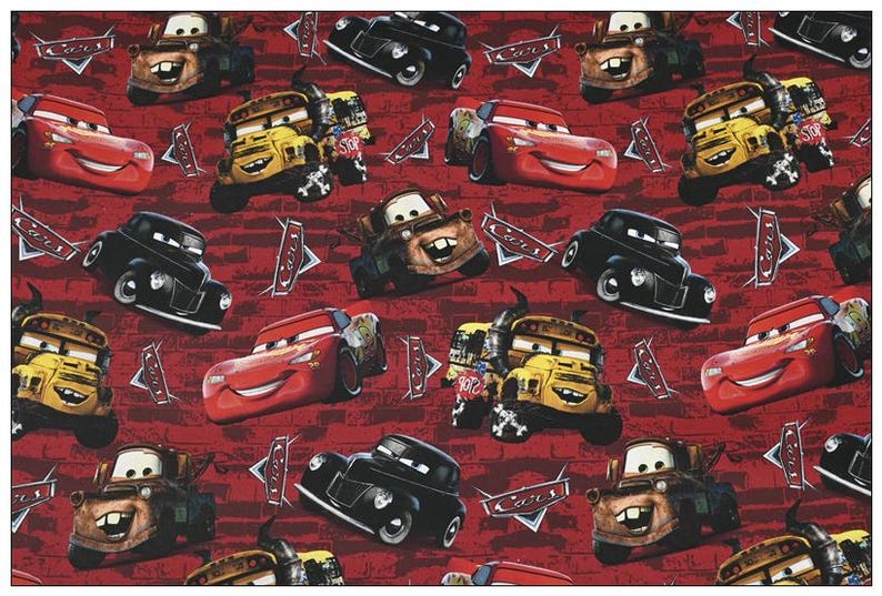 Disney Pixar Cars Print Fabric Cartoon Fabric Cartoon Cotton Fabric by ...