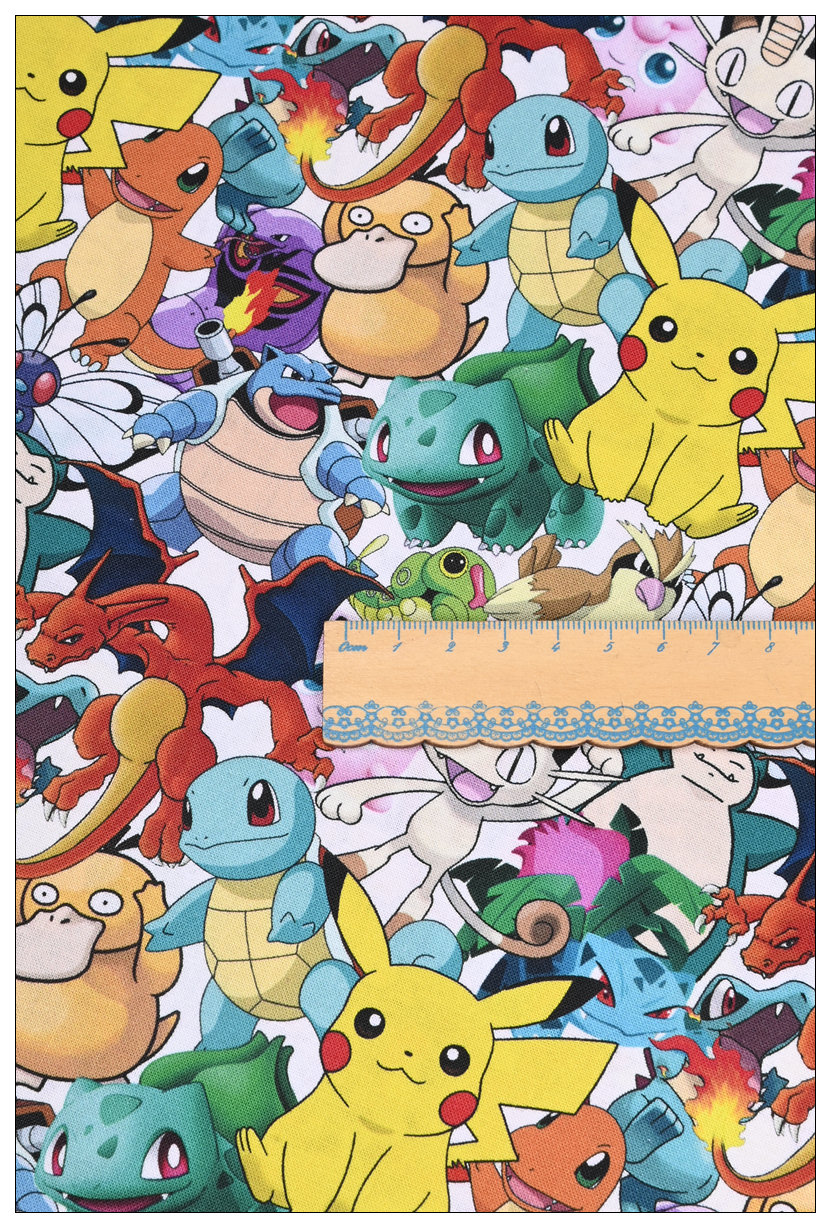 Pokemon Fabric Pikachu Fabric Poket Monster Fabric Cartoon Fabric Anime ...