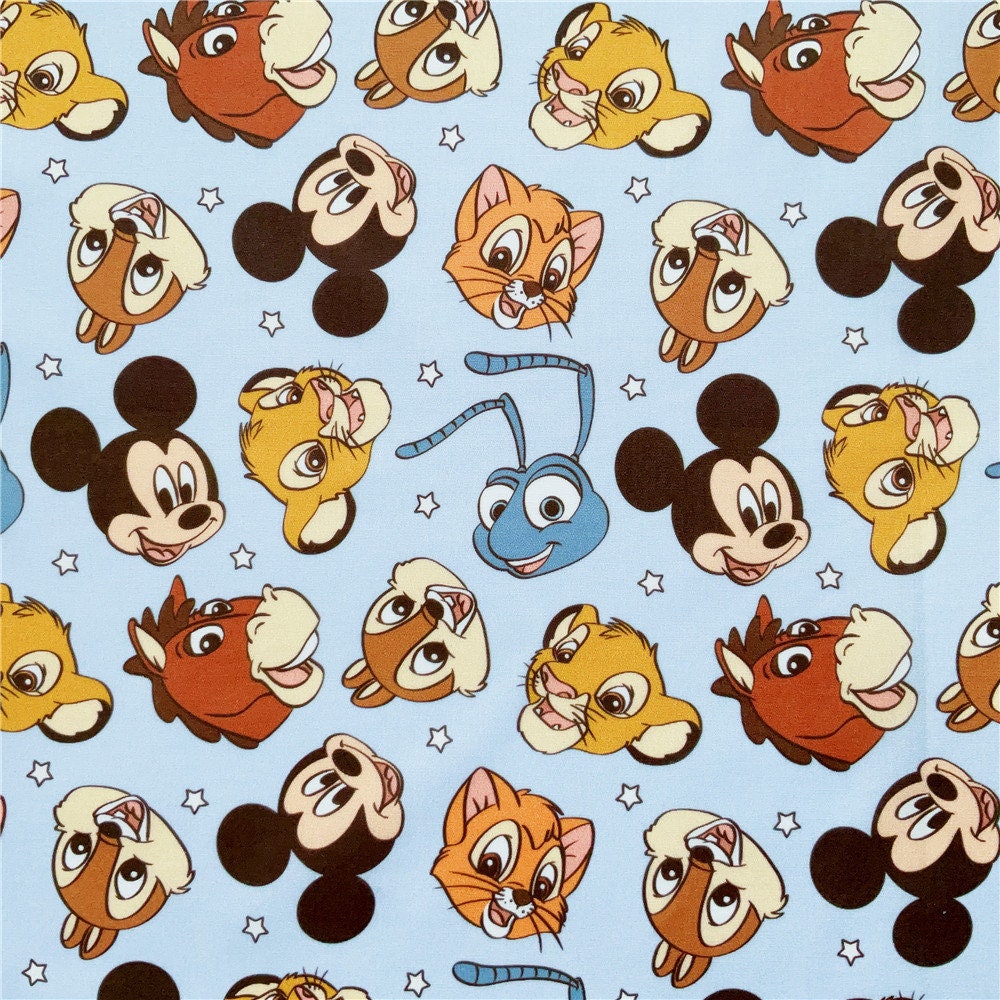 Caroon Disney Fabric Mickey Mouse Lion King Fabric Lion Simba - Etsy